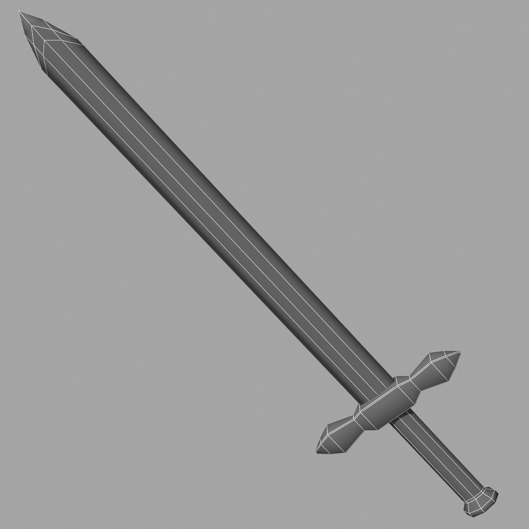 Runed Broadsword Sword 3d Model