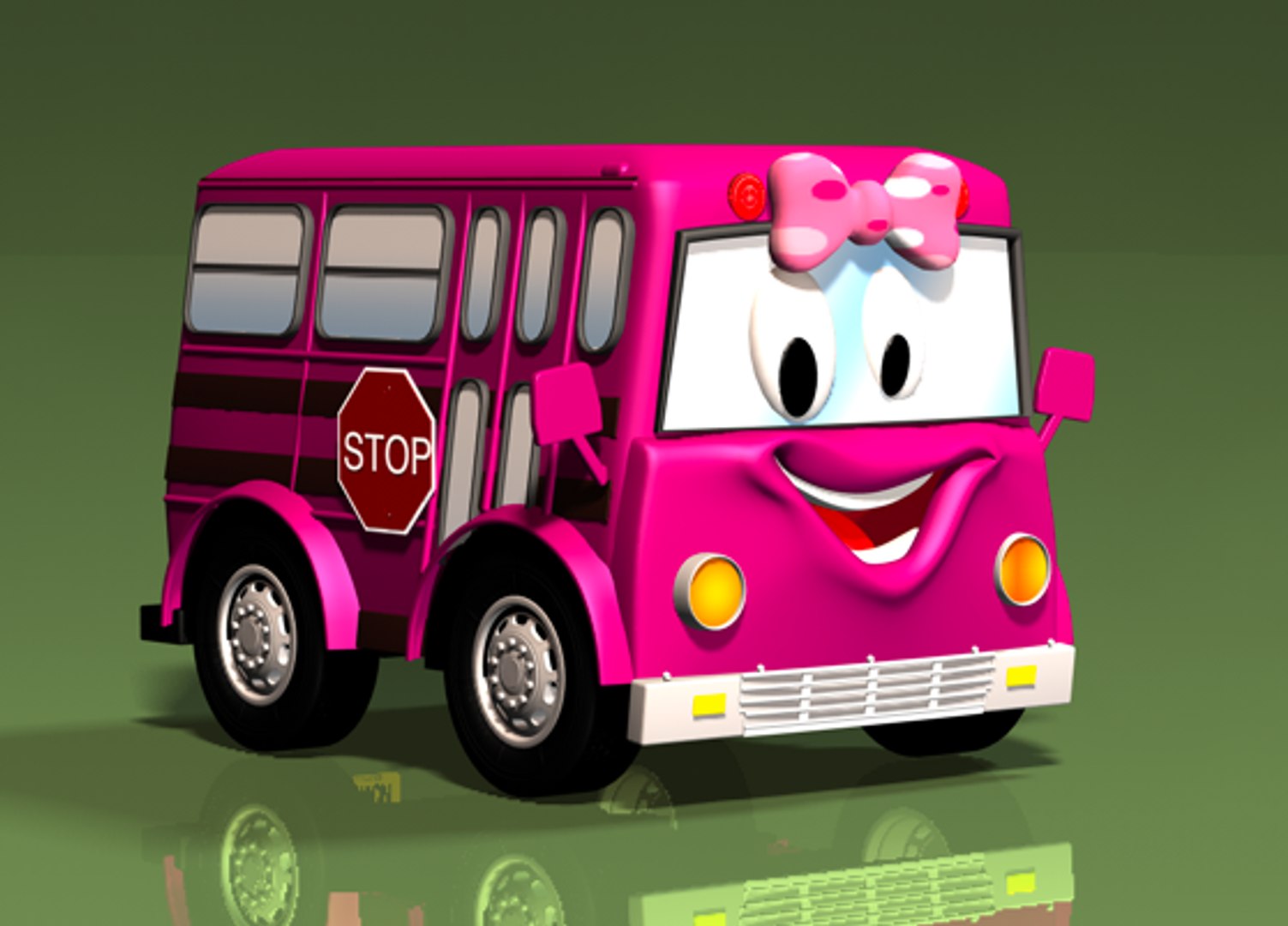 Bus Pink Girl 3d 3ds