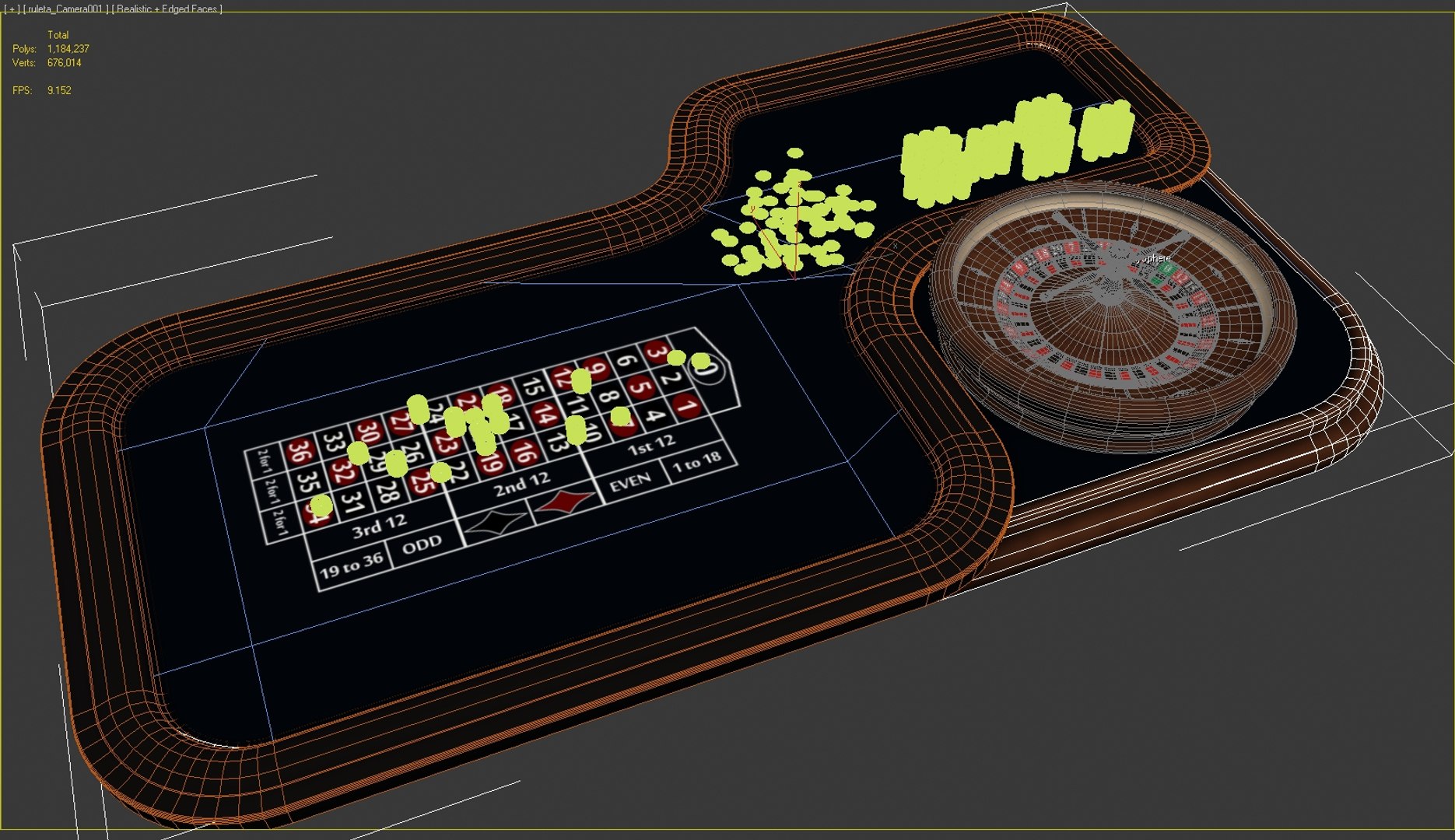 3d Roulette Table Model