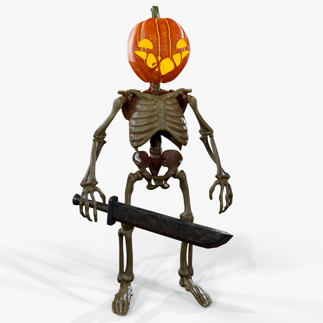 Pumpkin Skeleton - Rigged - Animated - Game Ready Model - TurboSquid ...