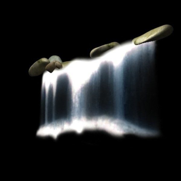 waterfall stream stones 3d model
