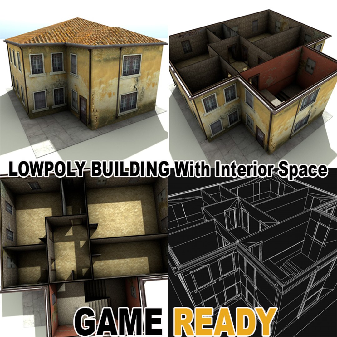 Weathered Houses Games Building 3d 3ds