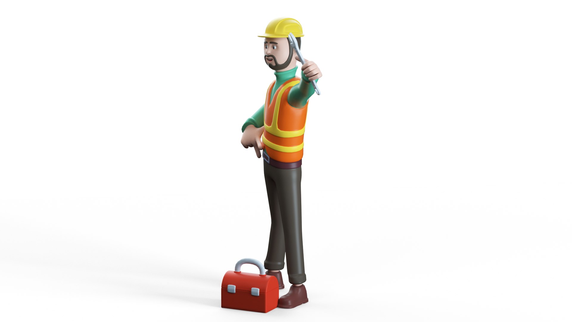 3D Cartoon Worker - Rigged - TurboSquid 1998554