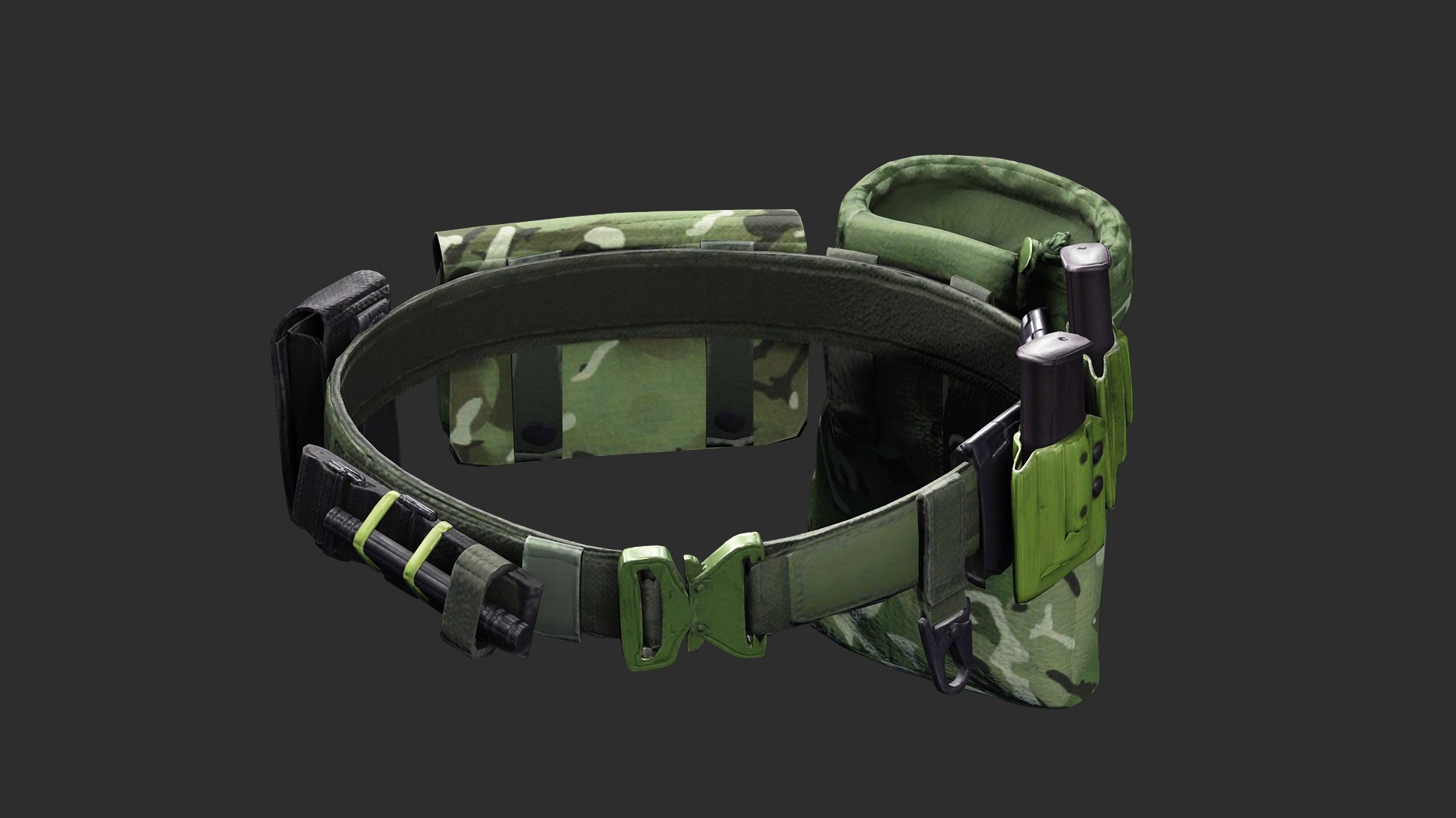 Tactical Combat Utility Belt - Game Ready 3D Asset 3D Model ...