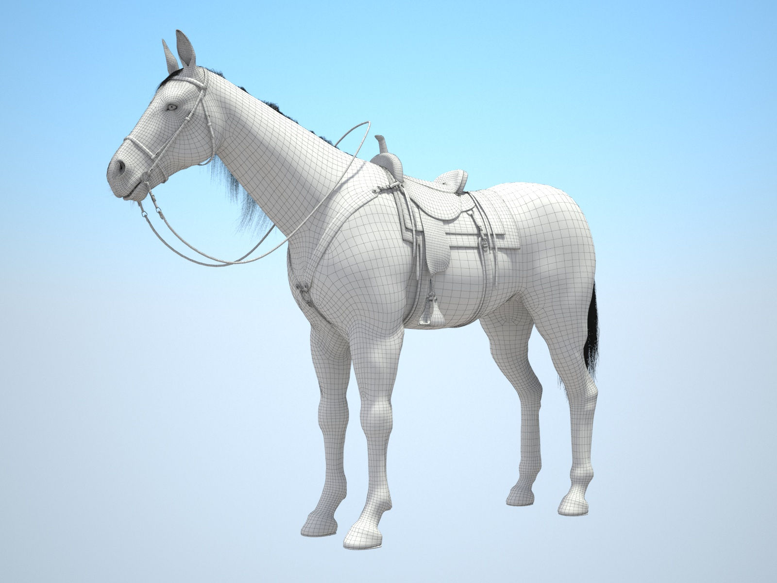 cowboy horse 3d c4d