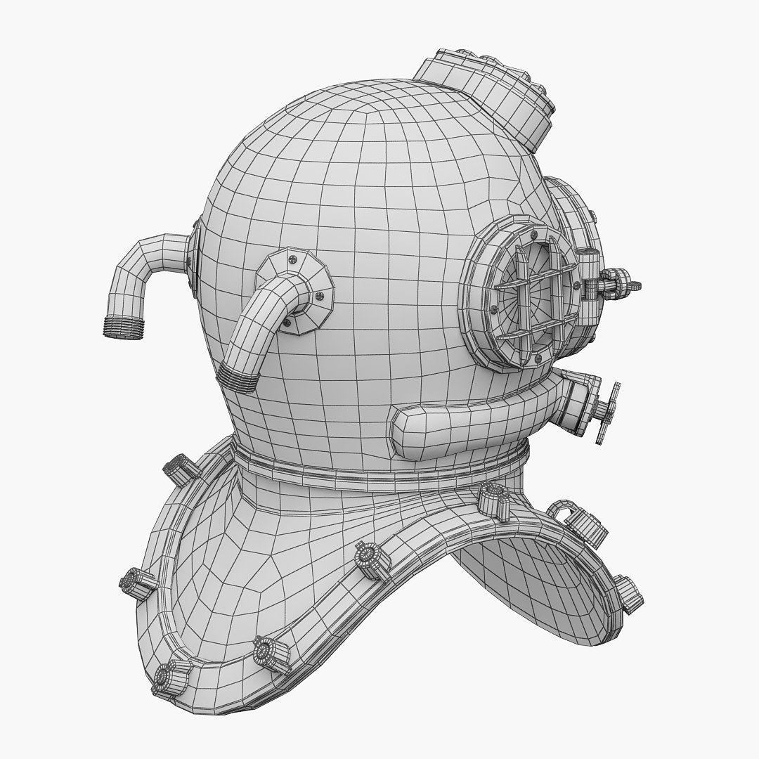 Diving helmet v 3D - TurboSquid 1430623
