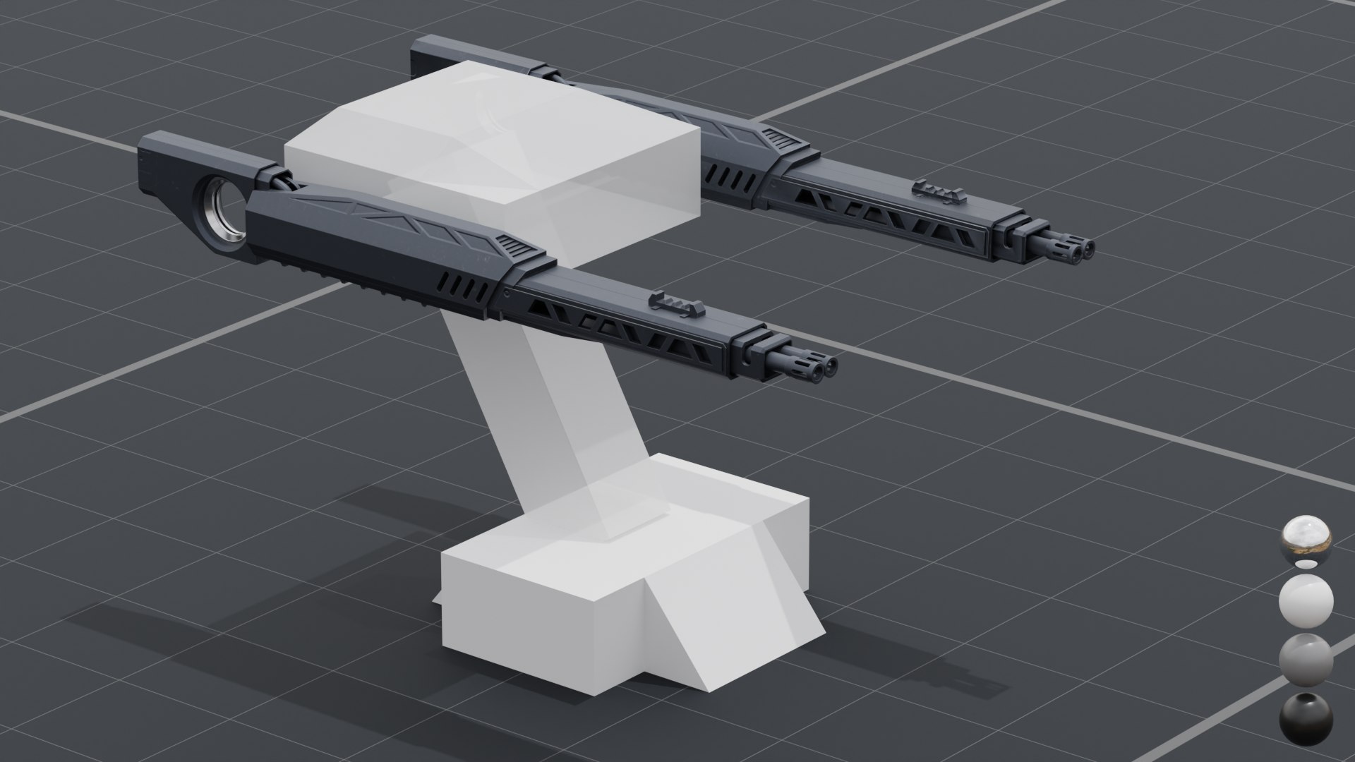 Twin Barrel Sci-fi Autocannon 3D Model - TurboSquid 2172371