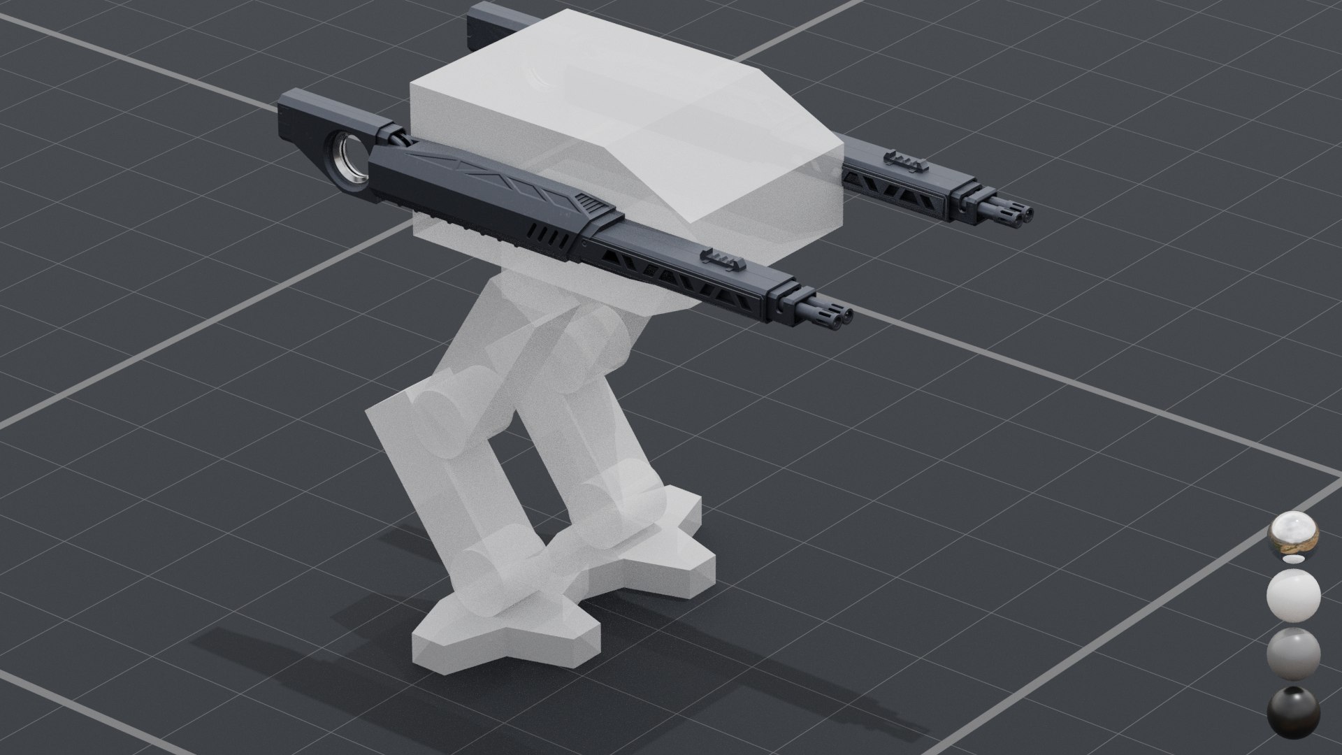 Twin Barrel Sci-fi Autocannon 3D Model - TurboSquid 2172371