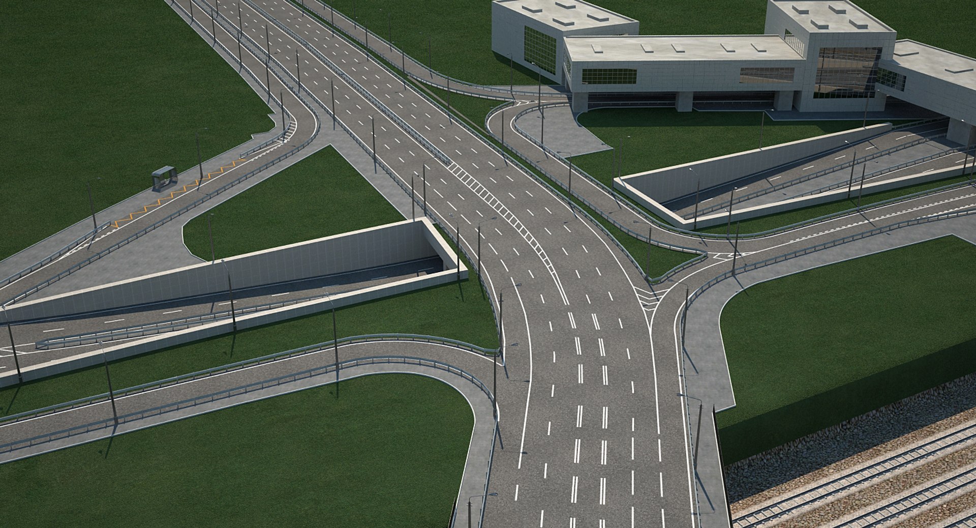 Highway Road Junction Model | 1148391 | TurboSquid