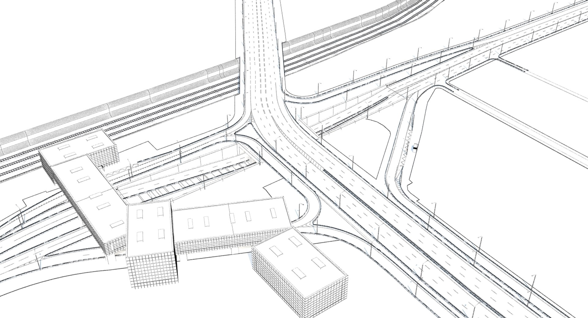 Highway Road Junction Model | 1148391 | TurboSquid