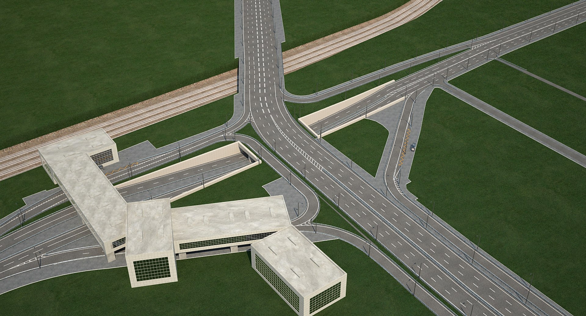 Highway Road Junction Model | 1148391 | TurboSquid