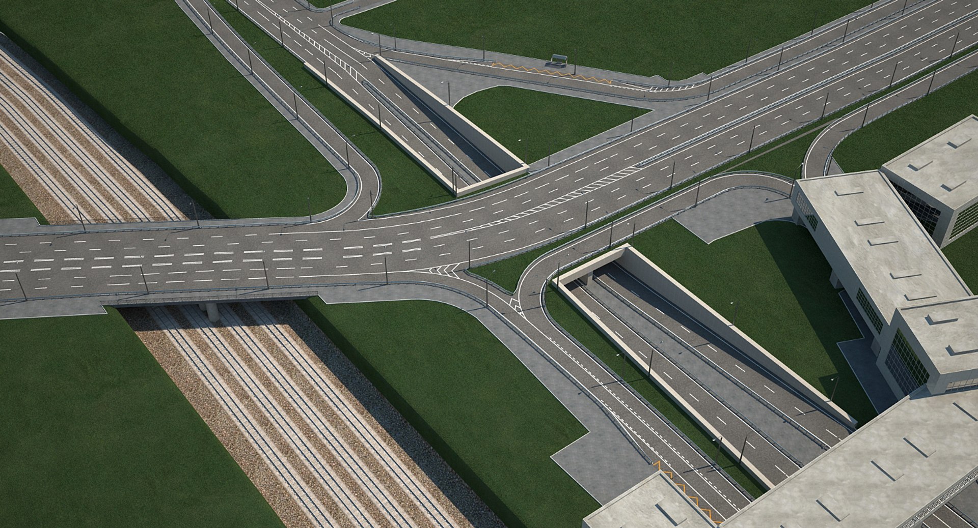 Highway Road Junction Model | 1148391 | TurboSquid