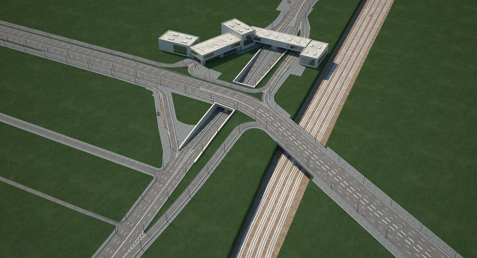 Highway Road Junction Model | 1148391 | TurboSquid