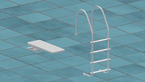 3d diving pool model