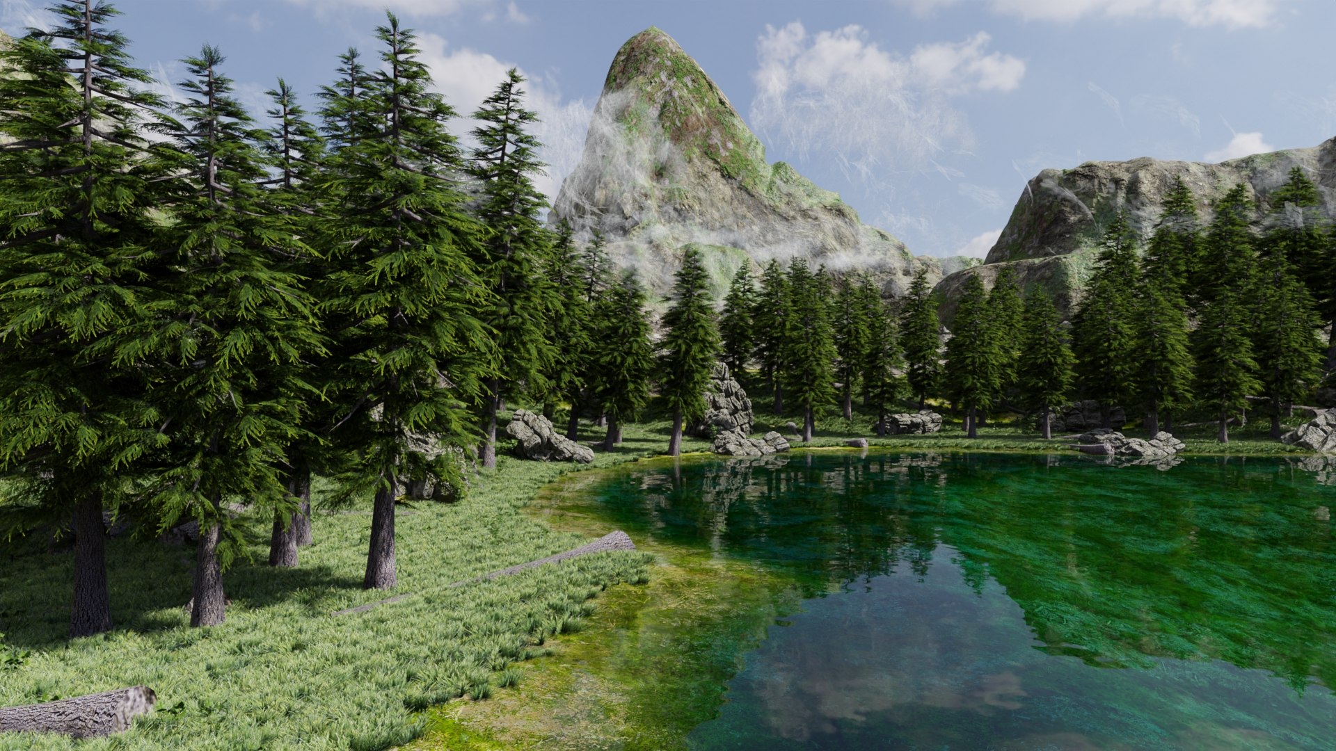 3D Scene Lake - TurboSquid 1704024