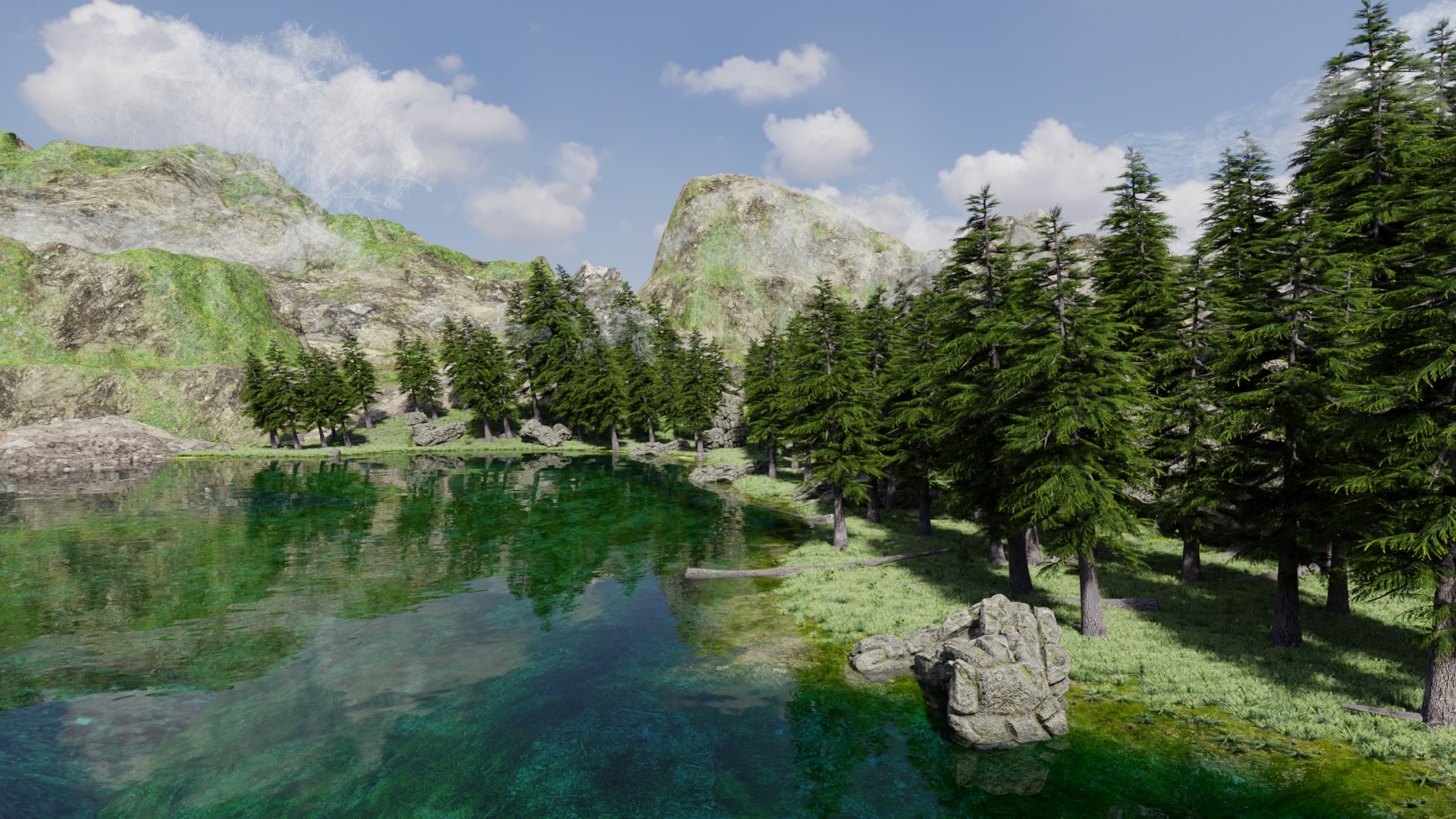 3D Scene Lake - TurboSquid 1704024