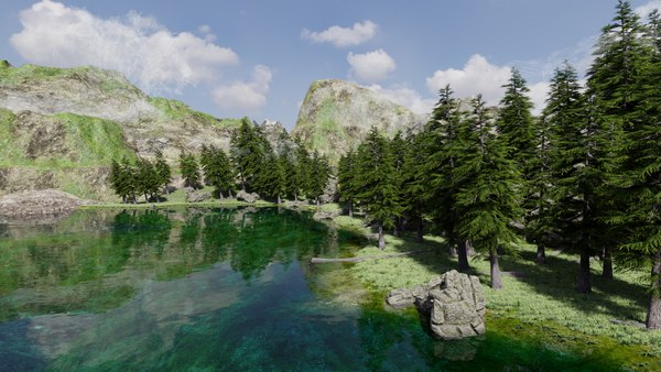 3D scene lake - TurboSquid 1704024