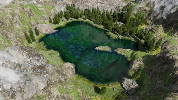 3D scene lake - TurboSquid 1704024