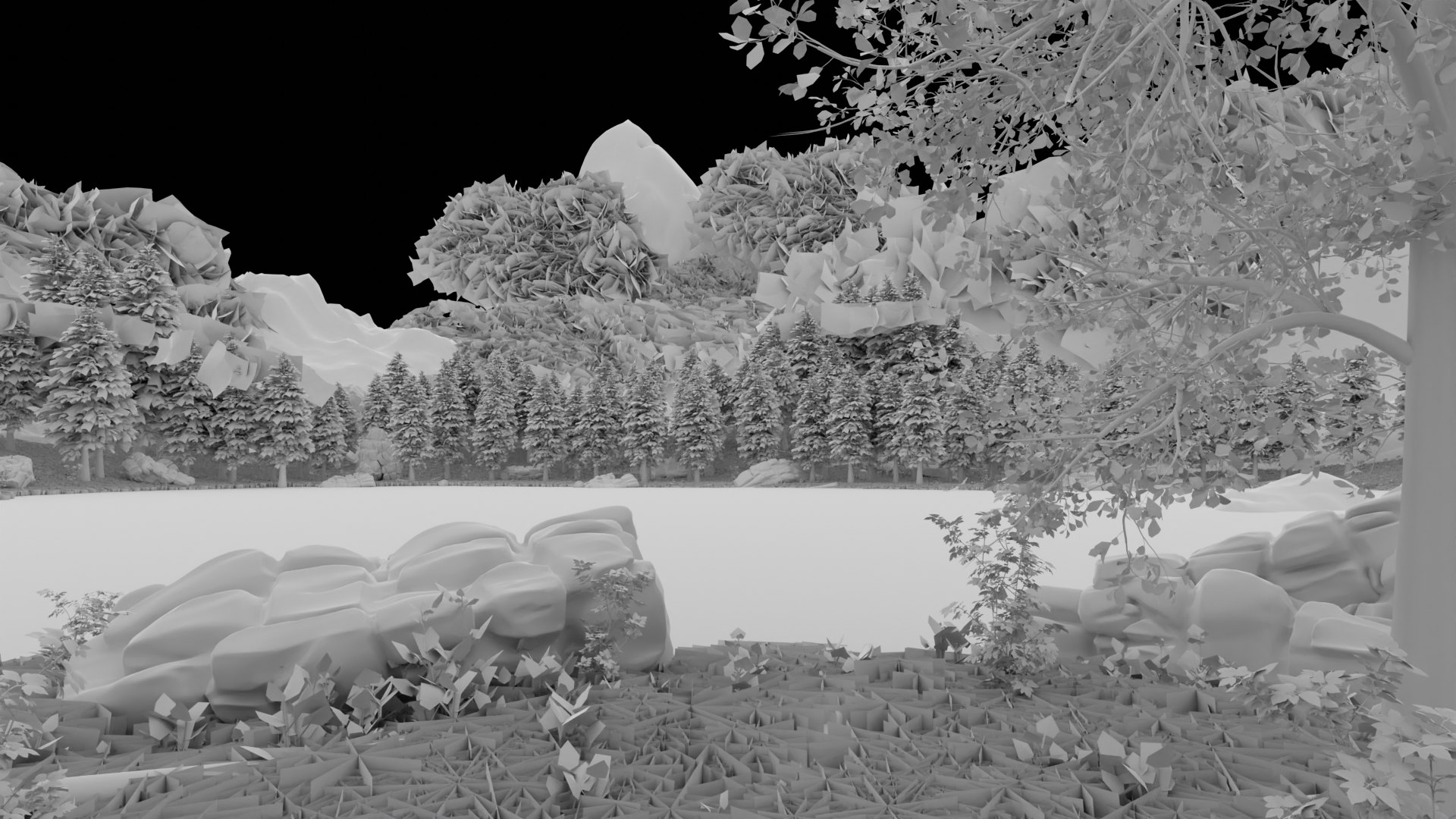 3D Scene Lake - TurboSquid 1704024