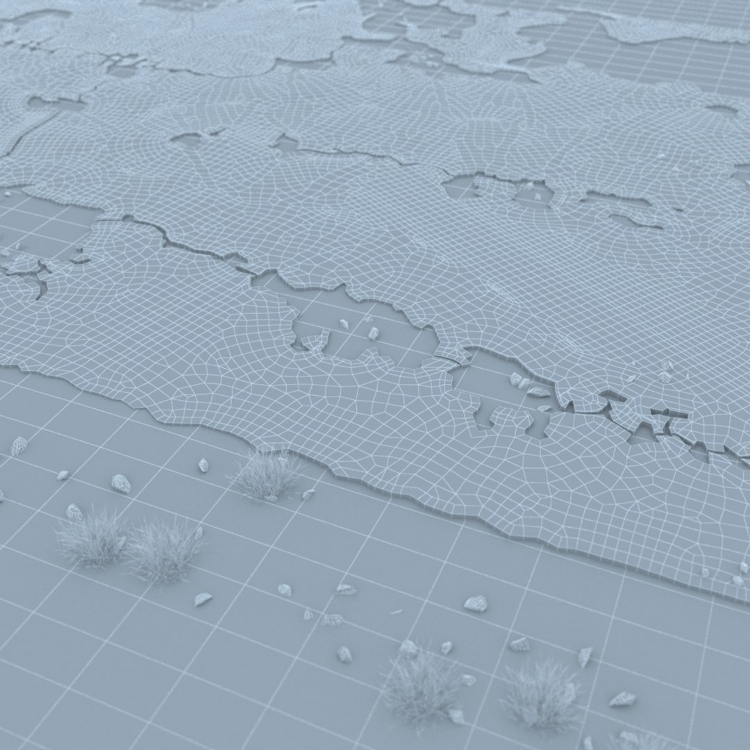 3d Max Cracked Asphalt Road