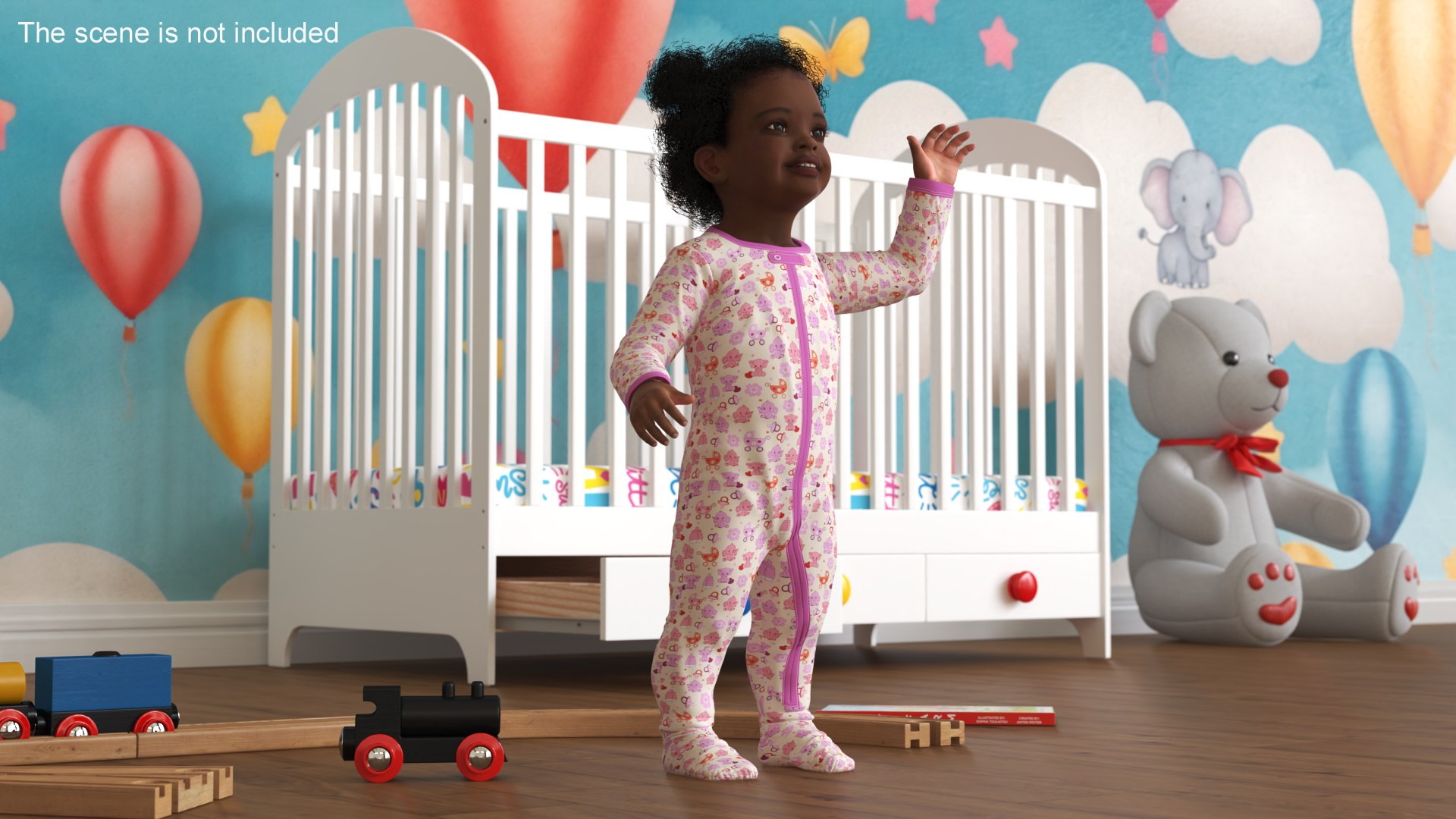 Little African Girl Light Skin In Full Bodysuit Rigged For Maya 3D ...