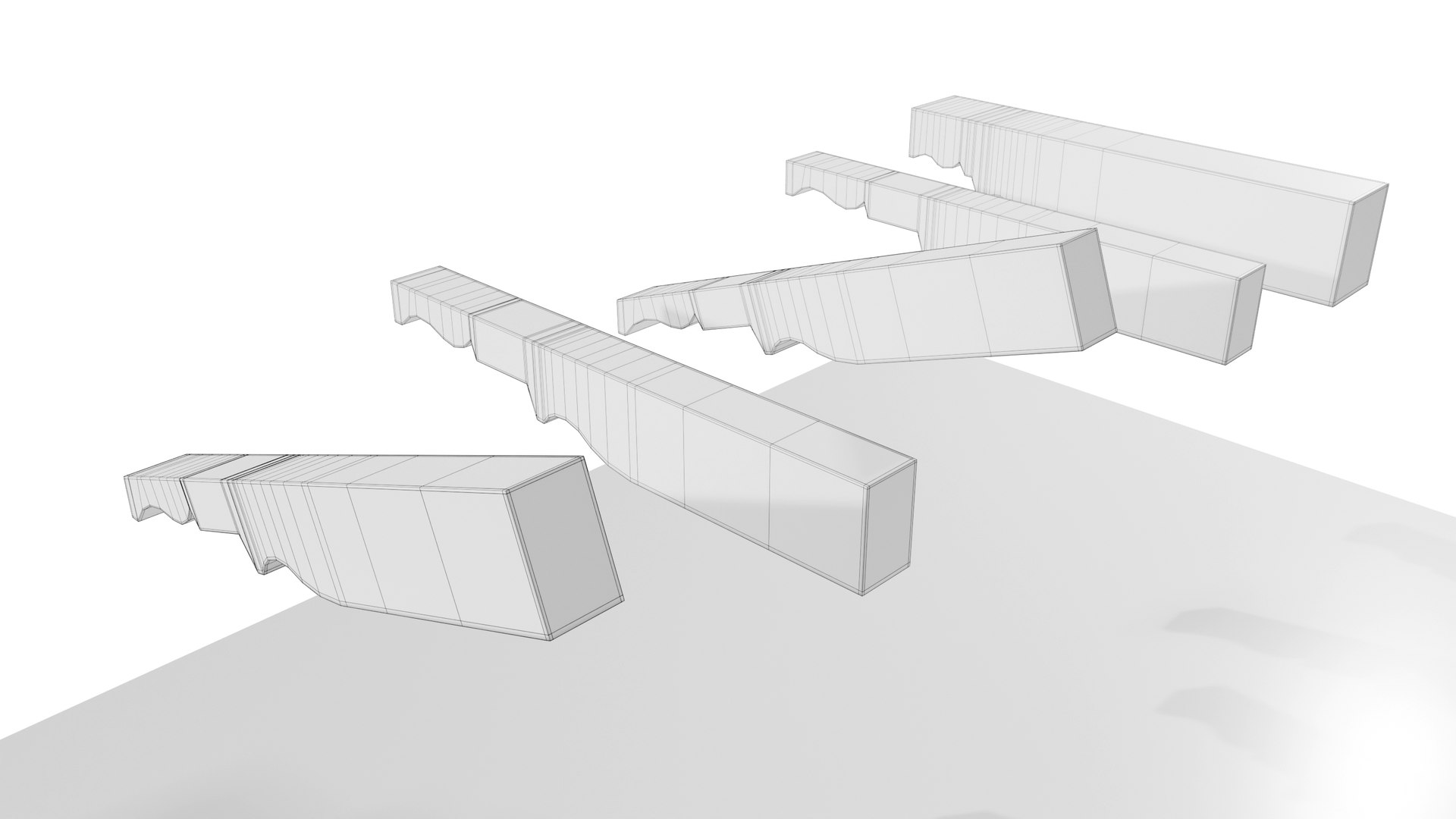 Wooden and concrete rafters 3D model - TurboSquid 1934820