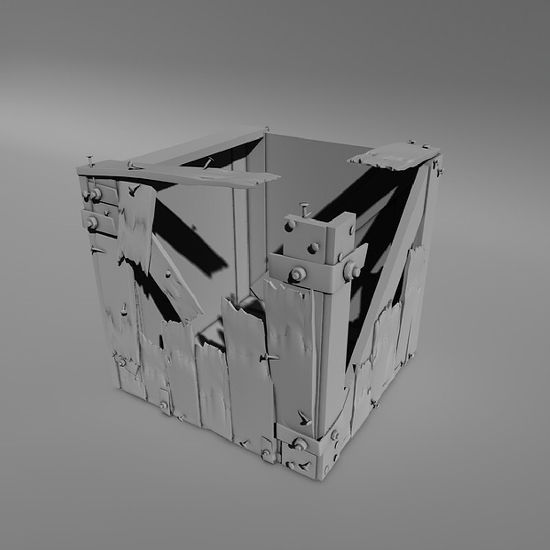 3d Broken Crate Model