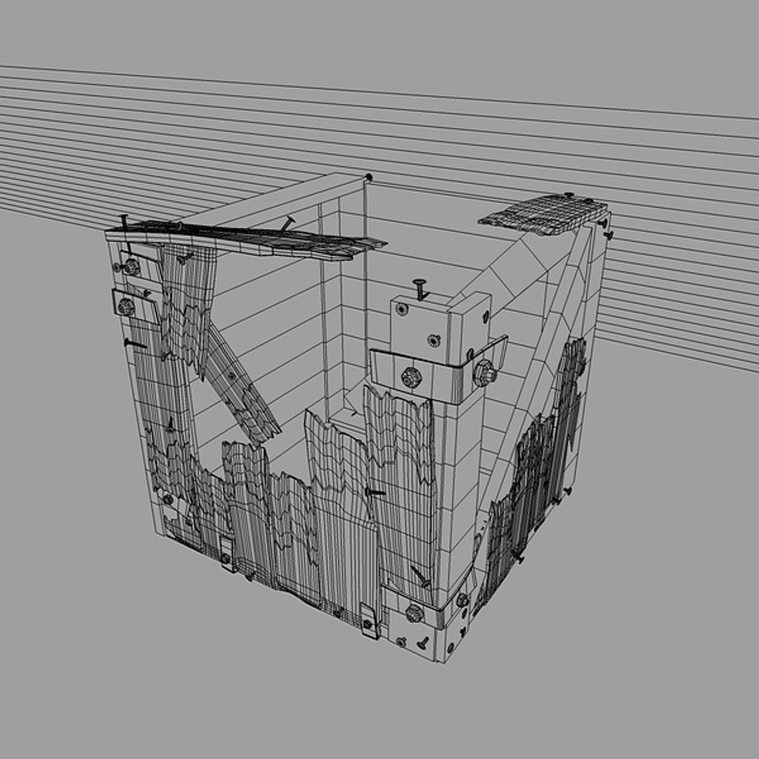3d Broken Crate Model