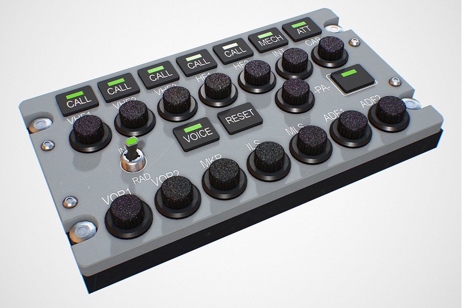 3D Model Radio Panel Aircraft Airbus - TurboSquid 1384997