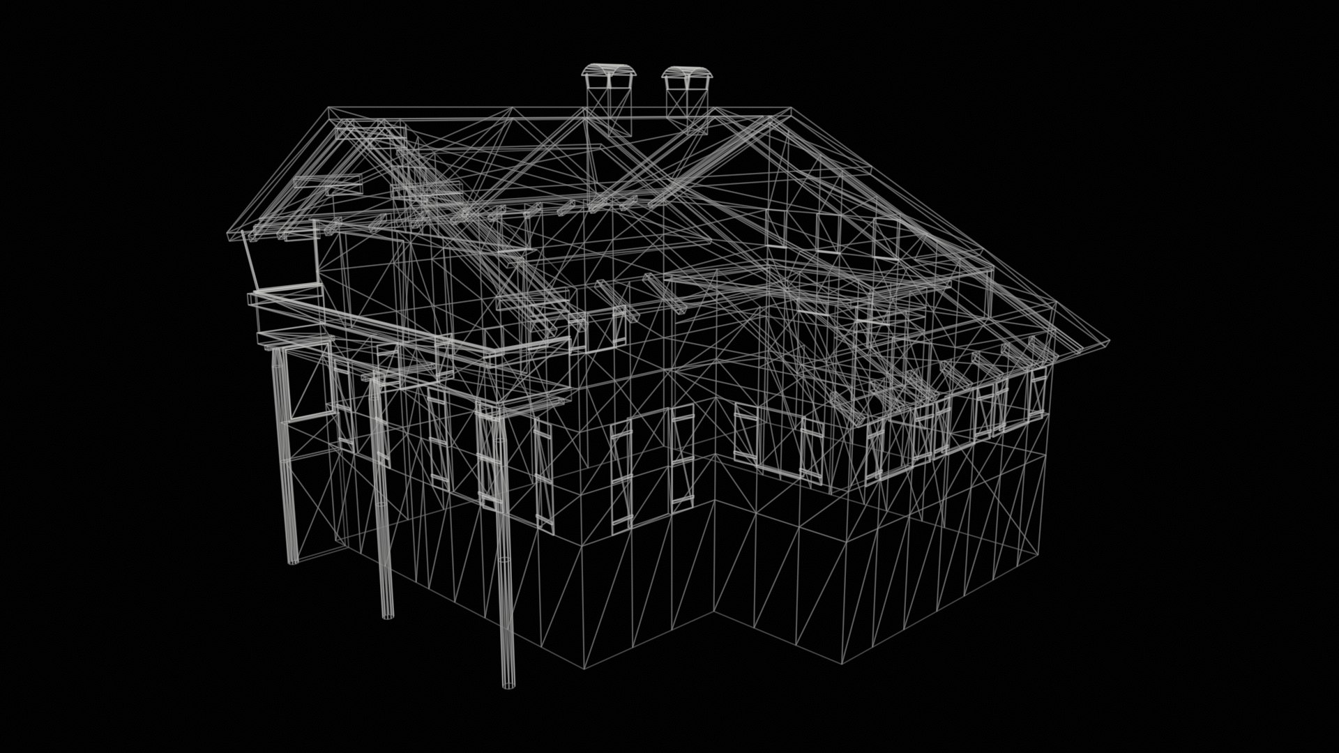 3D Modern Bavarian Residential House Game Ready PBR With LODs ...