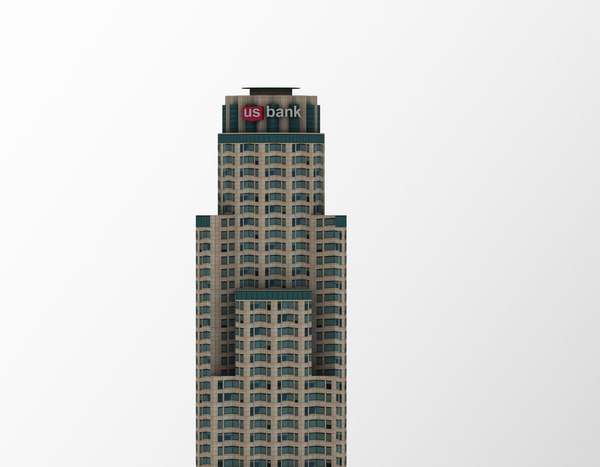 3d model of building bank tower