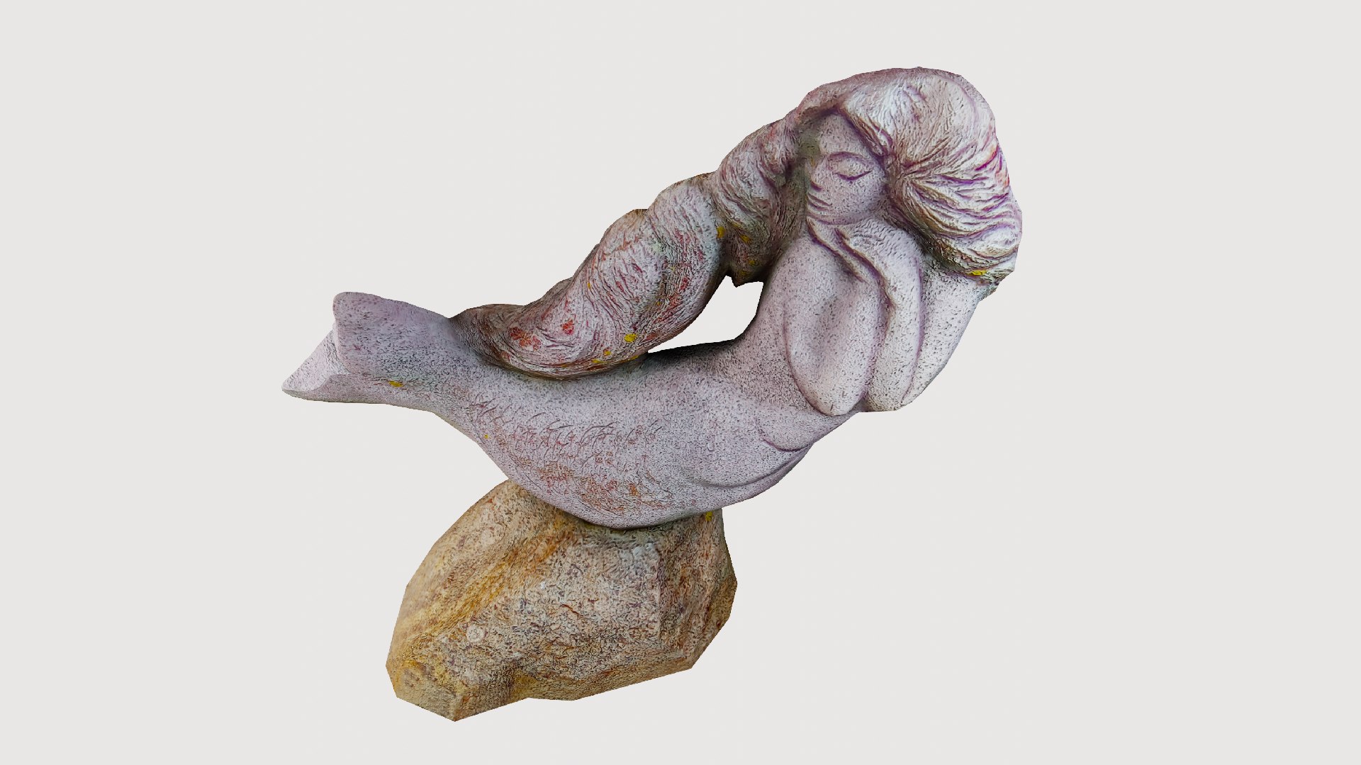 3D Stone Mermaid Statue Model - TurboSquid 1810908