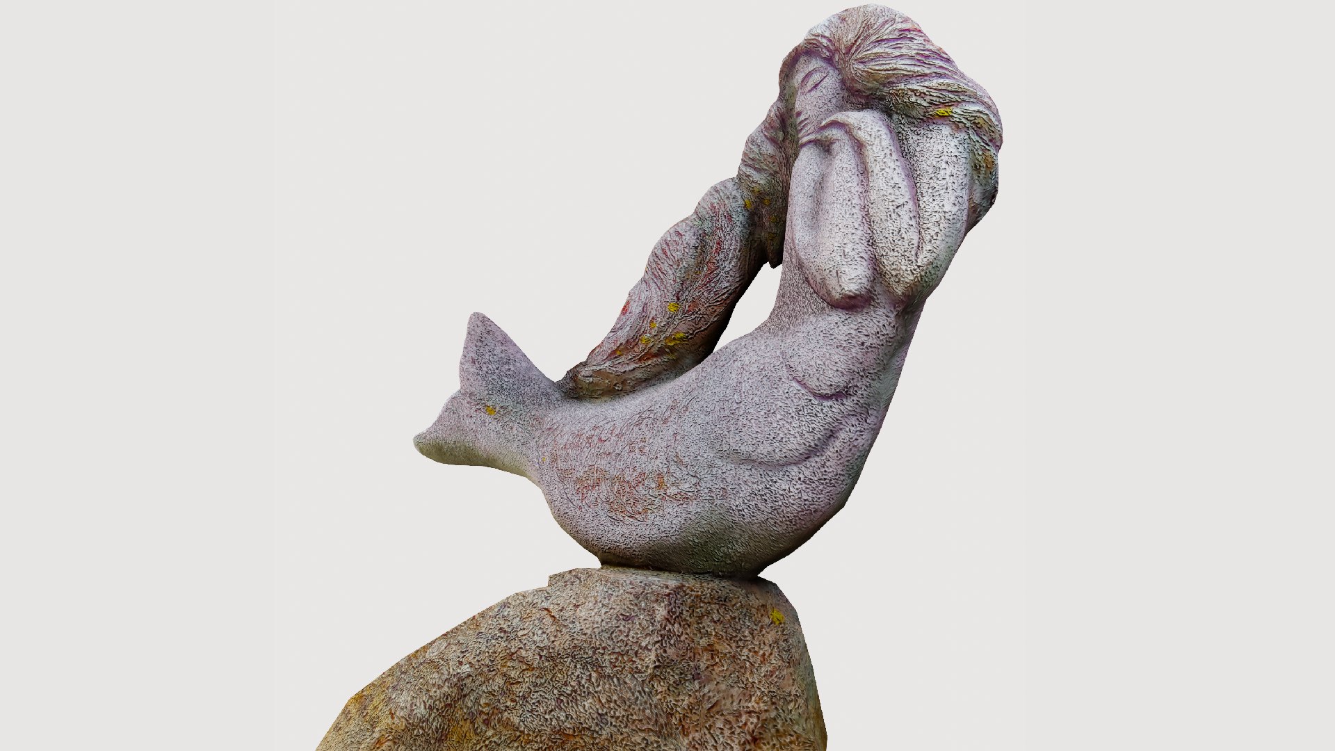 3D Stone Mermaid Statue Model - TurboSquid 1810908
