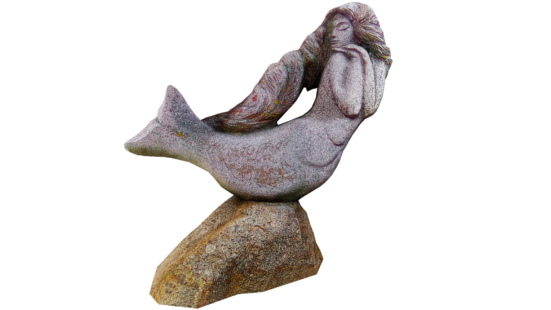 3D Stone Mermaid Statue Model - TurboSquid 1810908