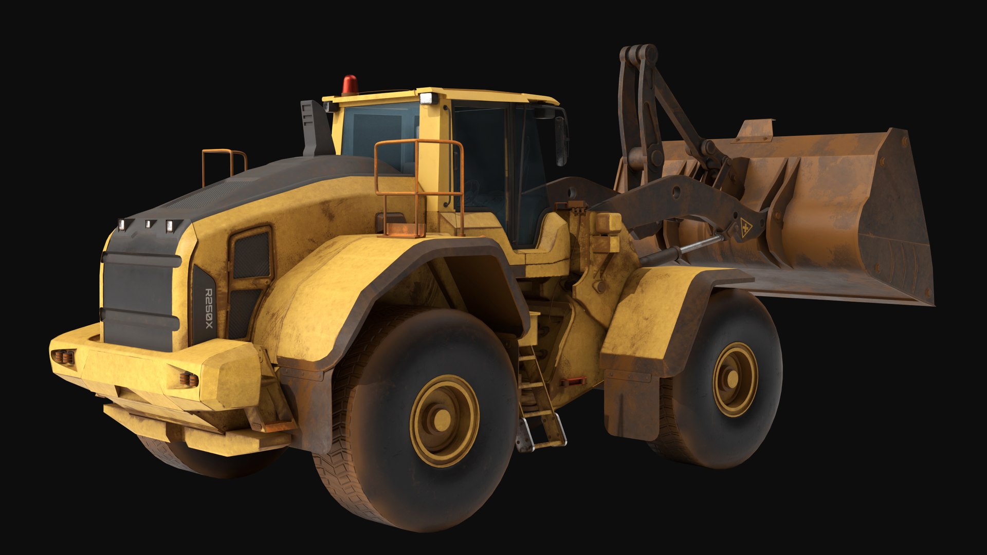 Dirty Mining Truck 02 Wheel Loader All PBR Unity UE Textures 3D model ...