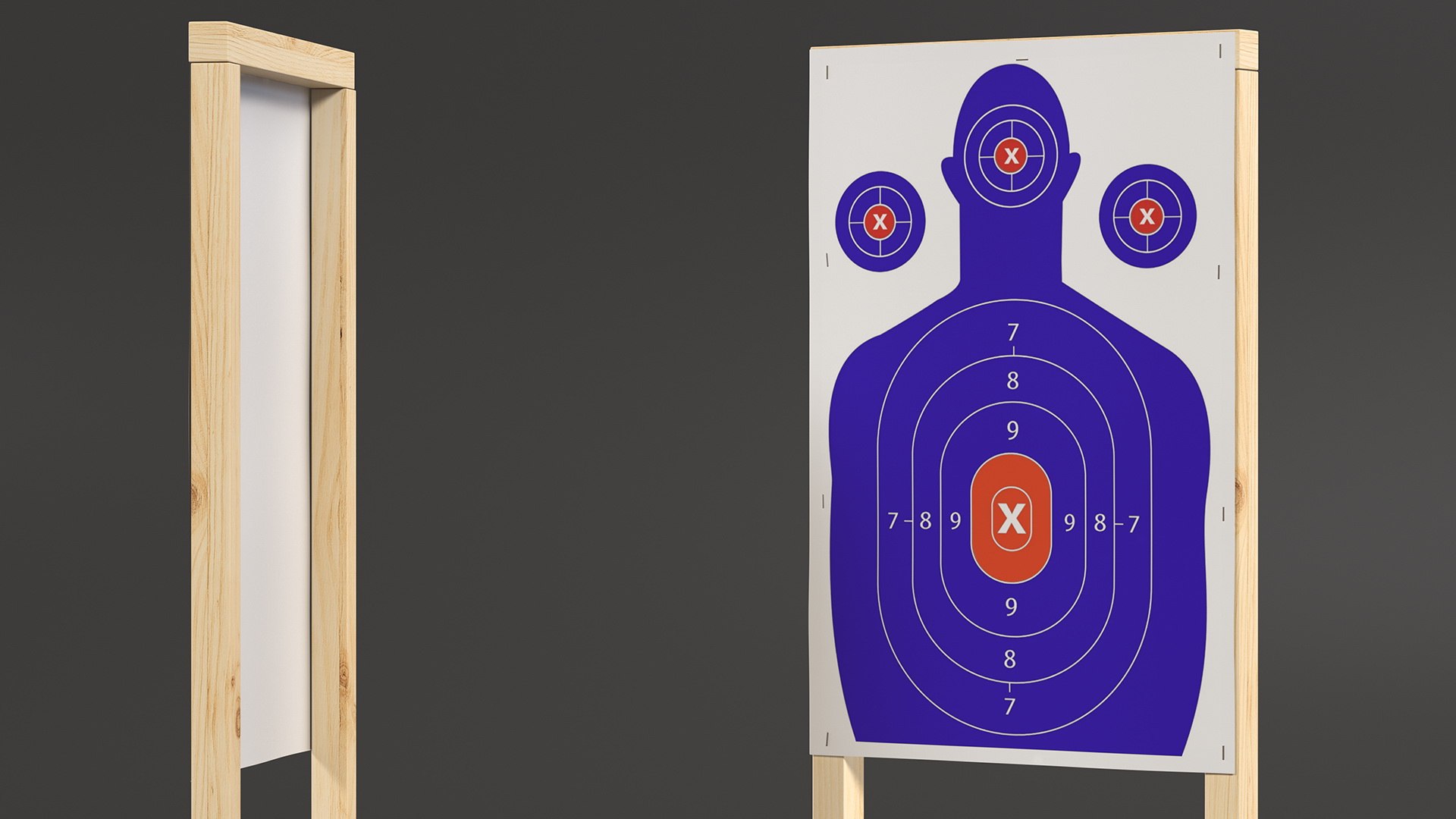3D Blue Silhouette Shooting Targets Model - TurboSquid 1985988