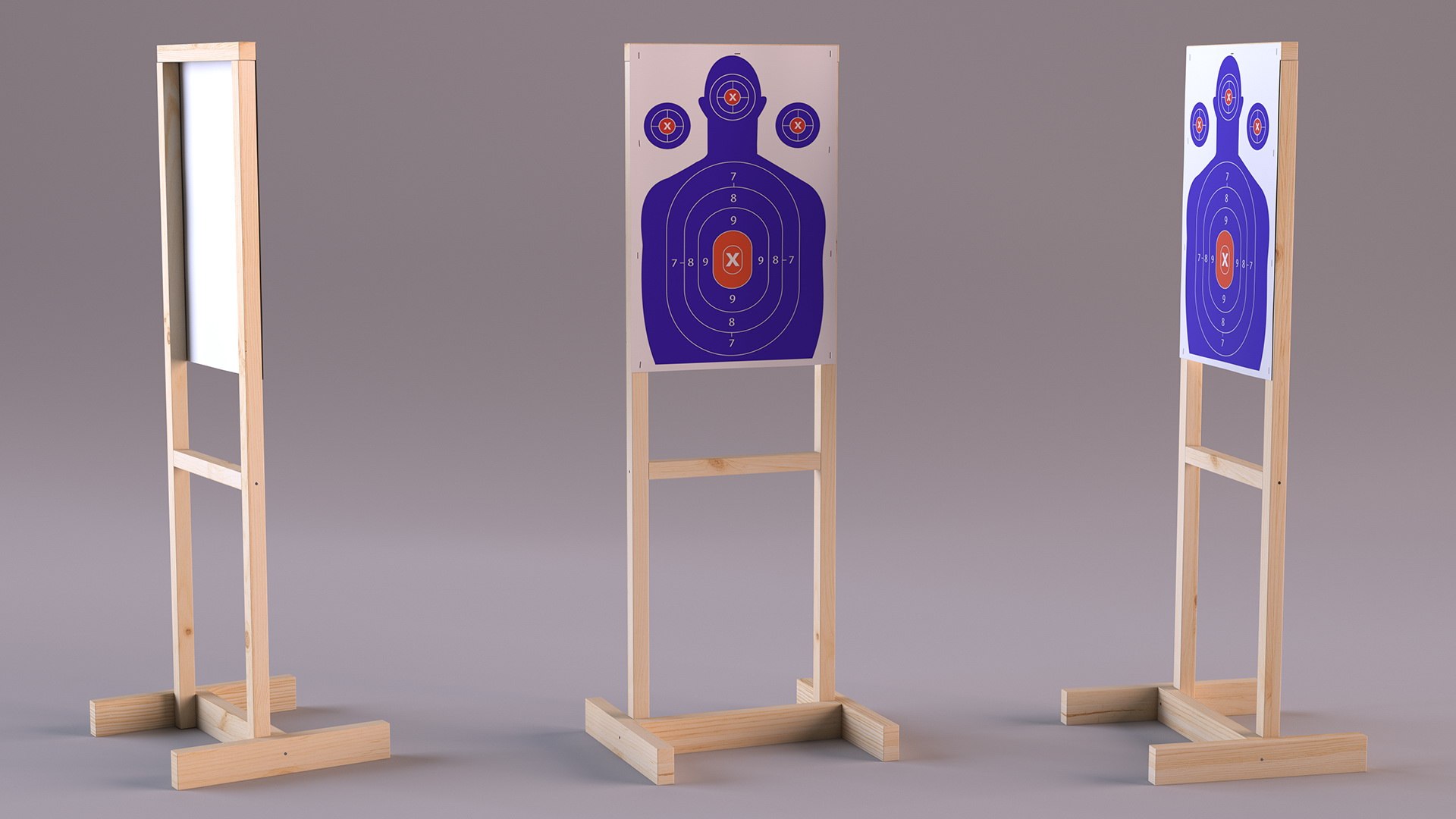 3D Blue Silhouette Shooting Targets Model - TurboSquid 1985988