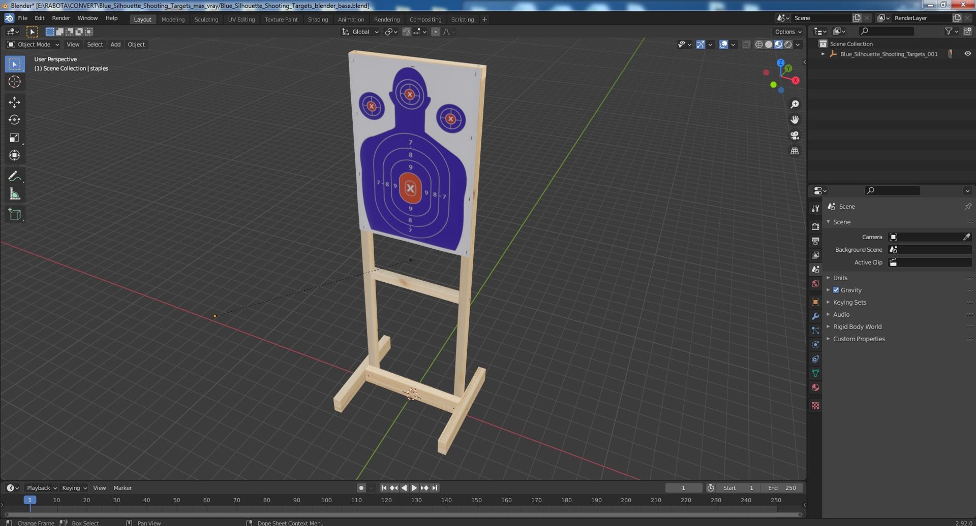 3D Blue Silhouette Shooting Targets Model - TurboSquid 1985988