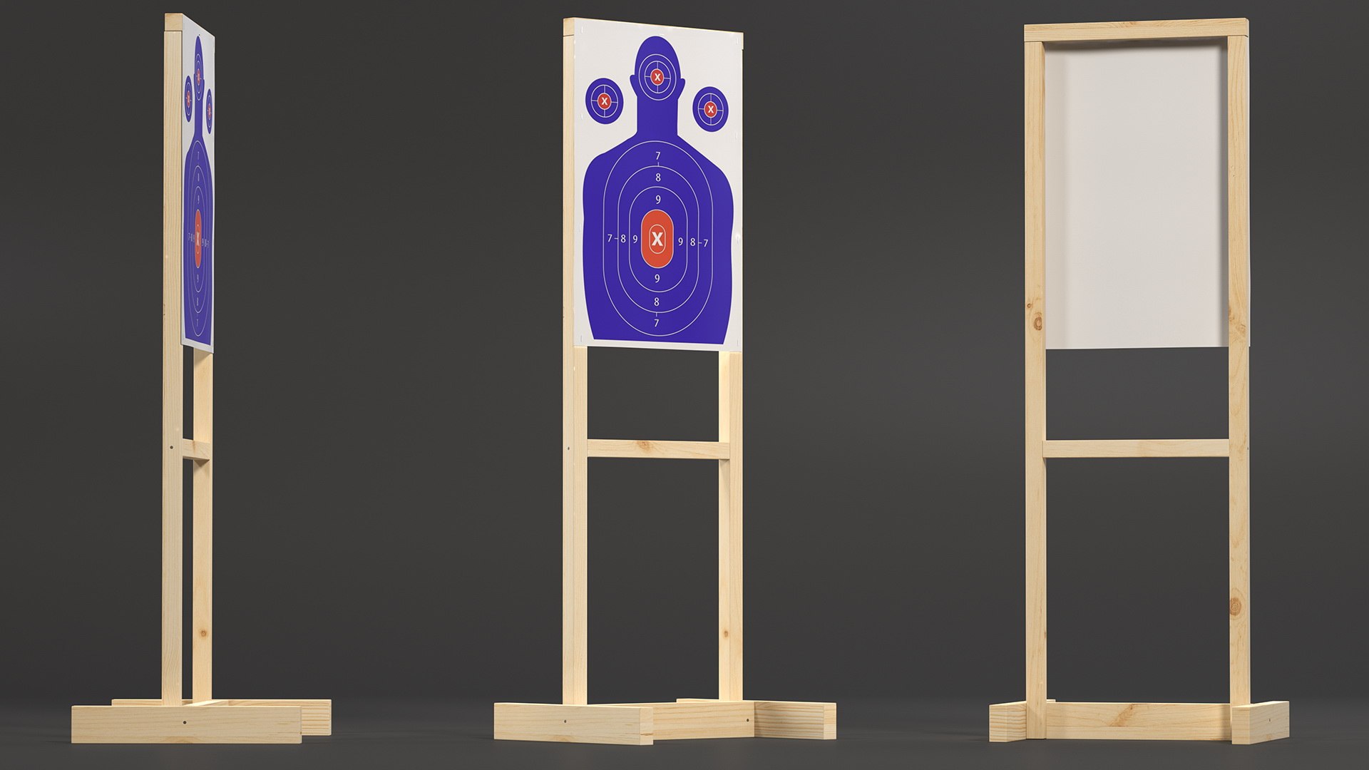 3D Blue Silhouette Shooting Targets Model - TurboSquid 1985988