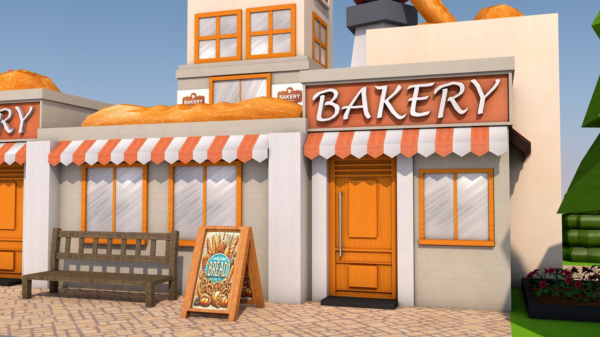 Low Poly Bakery 3D Model Cartoon Style 3D - TurboSquid 2278243