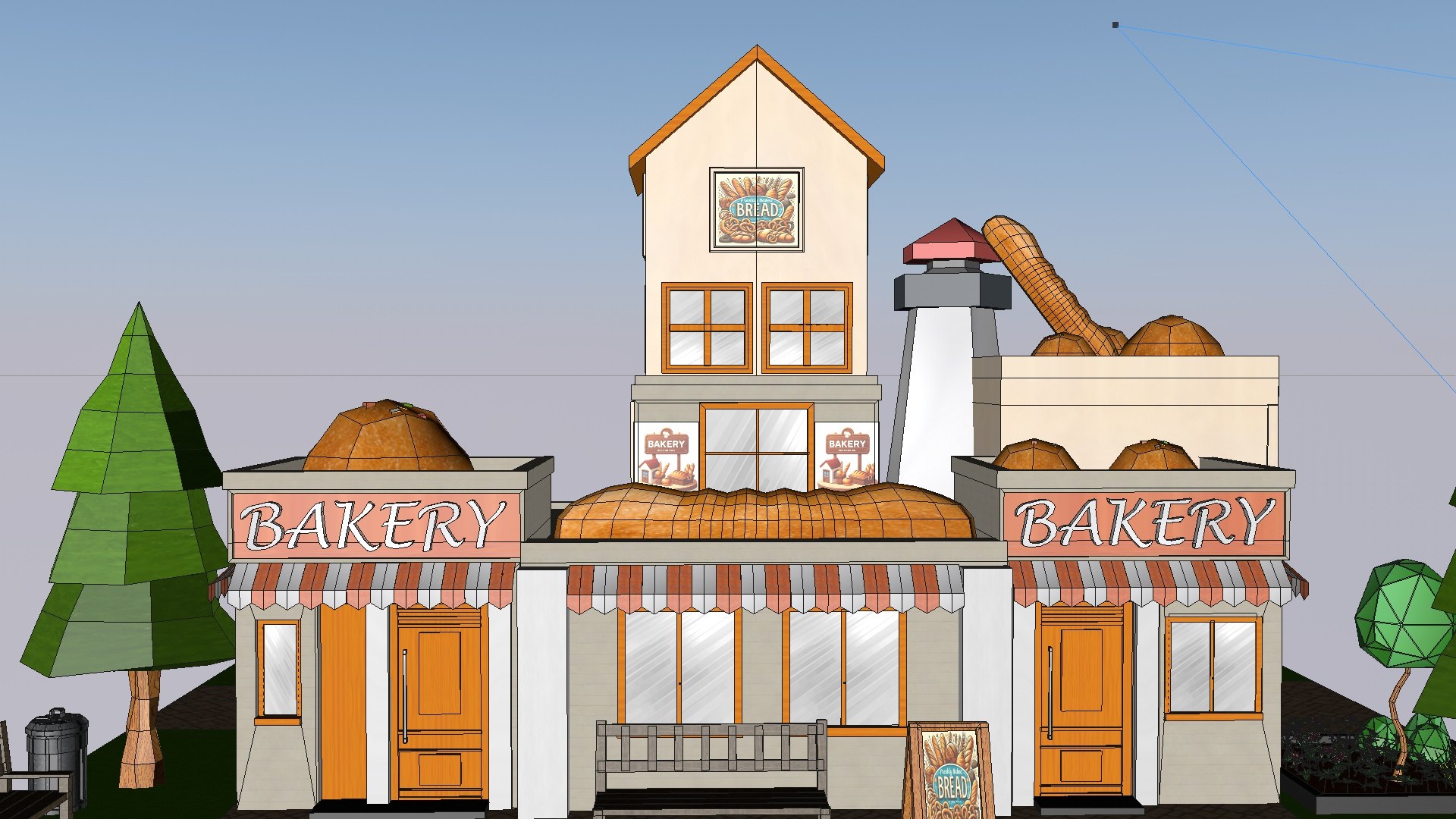 Low Poly Bakery 3D Model Cartoon Style 3D - TurboSquid 2278243