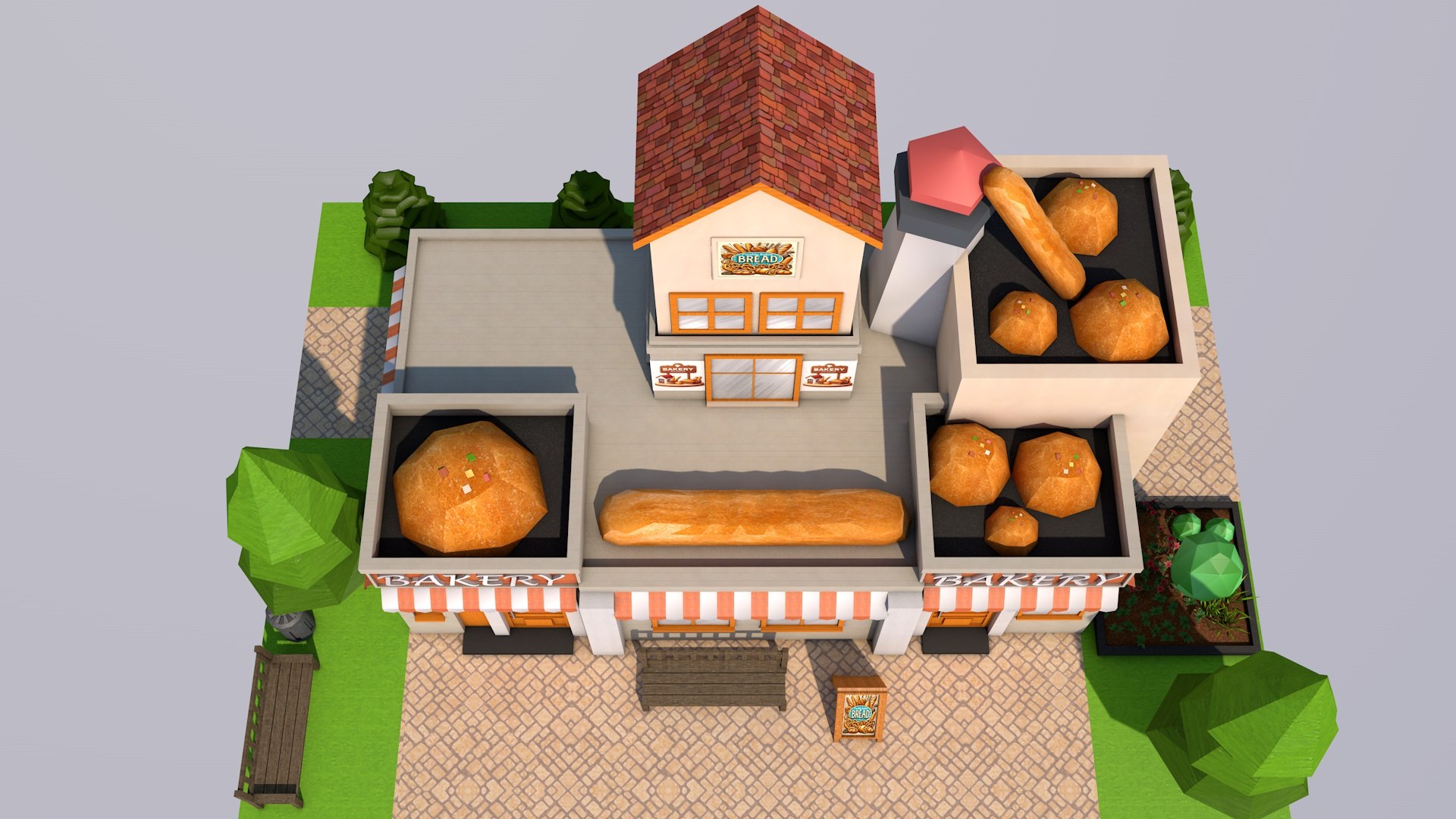 Low Poly Bakery 3D Model Cartoon Style 3D - TurboSquid 2278243