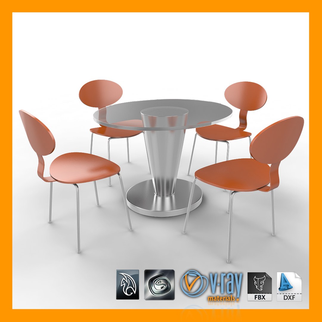 3d model table chairs