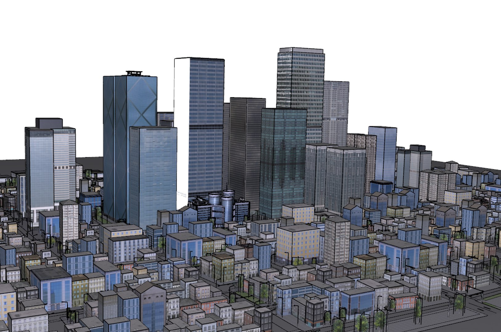 3d Model City Skyscraper Buildings