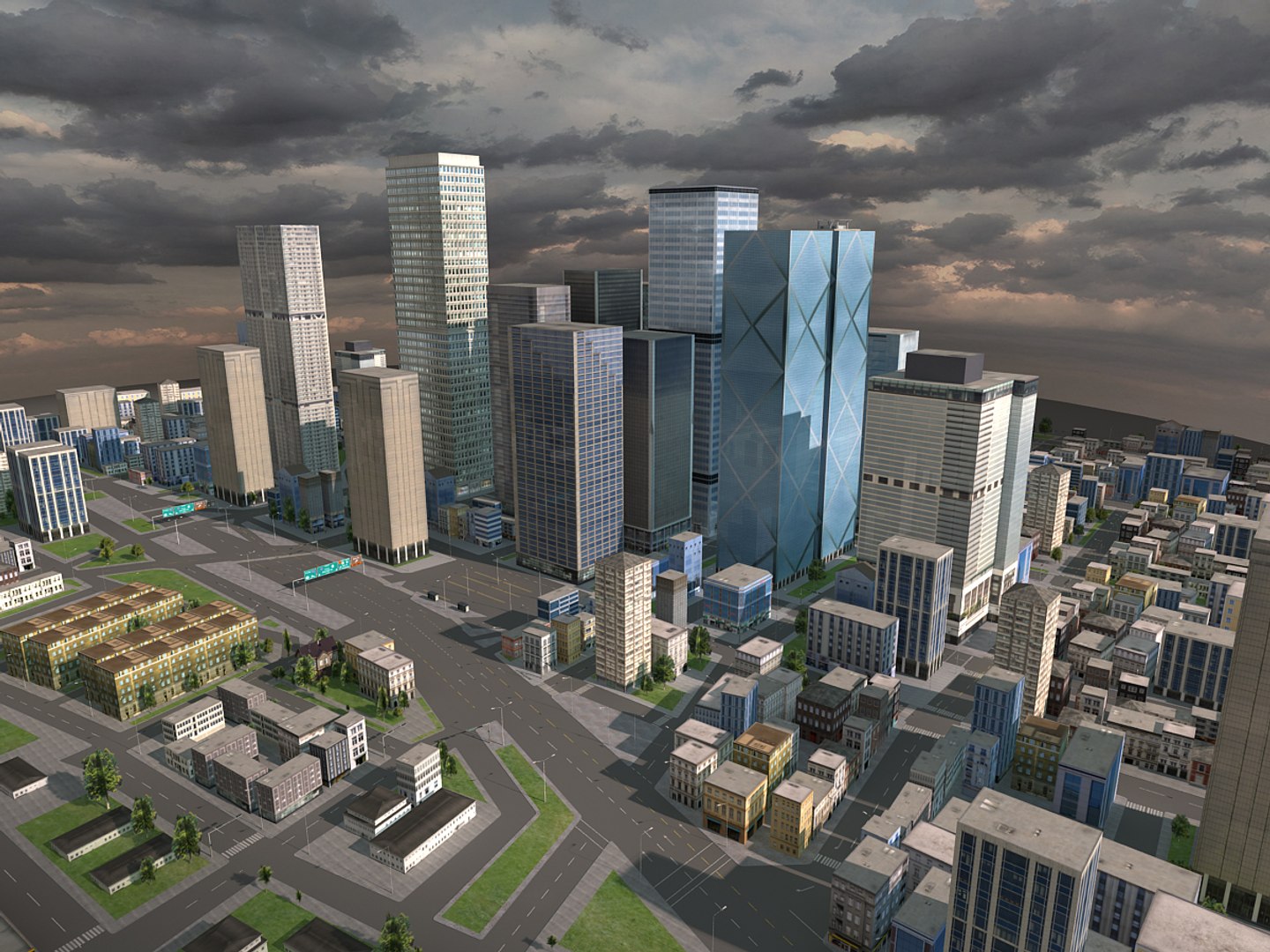 3d Model City Skyscraper Buildings
