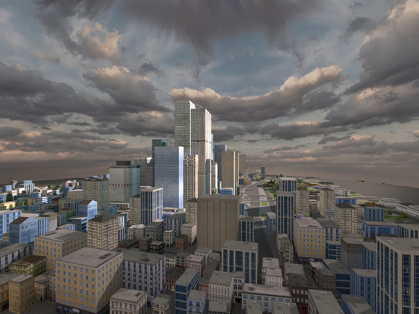 3d Model City Skyscraper Buildings