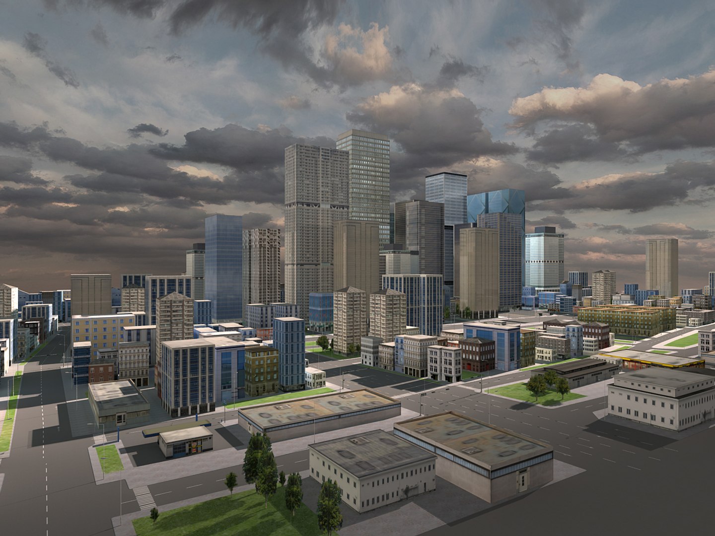 3d Model City Skyscraper Buildings