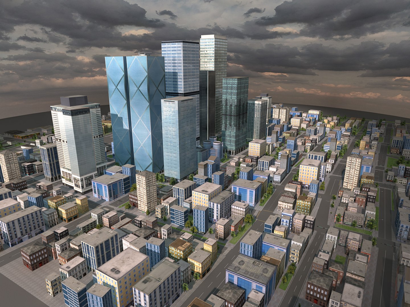 3d Model City Skyscraper Buildings