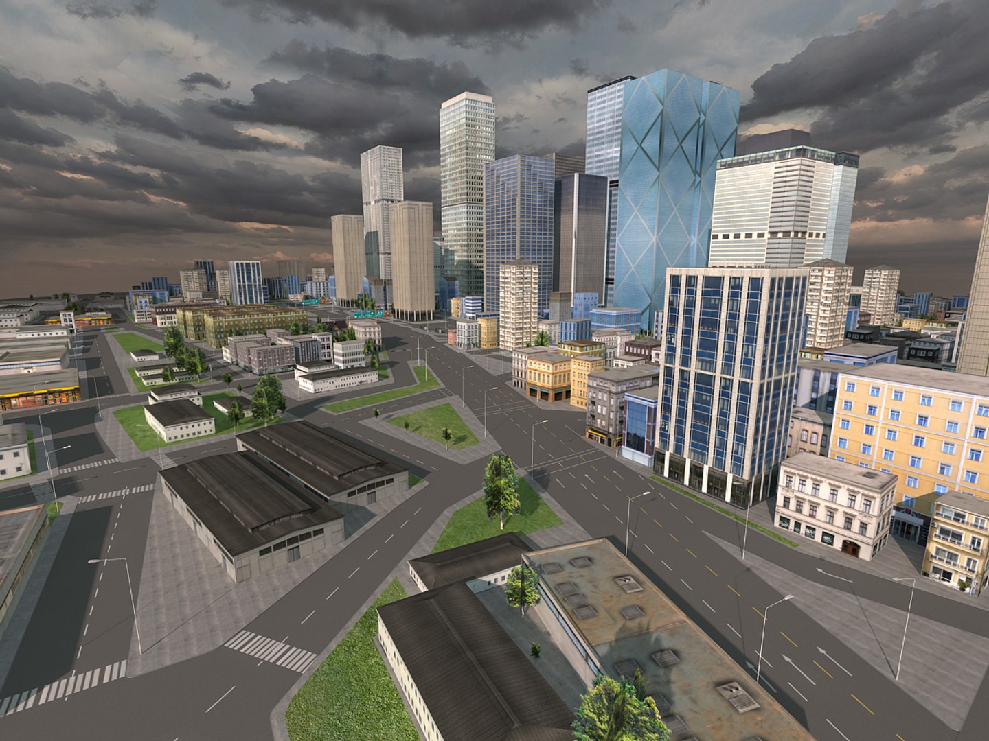 3d Model City Skyscraper Buildings