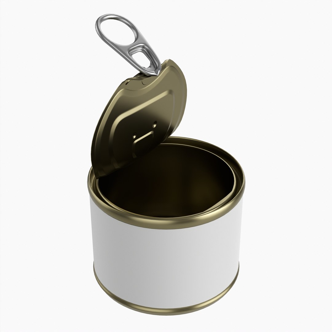 Canned Food Round Tin Metal Aluminum Can 016 Open 3D Model - TurboSquid ...
